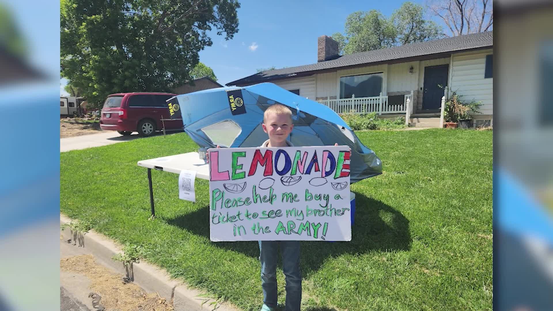 Utah boy sells lemonade to afford trip to visit older brother in Army ...
