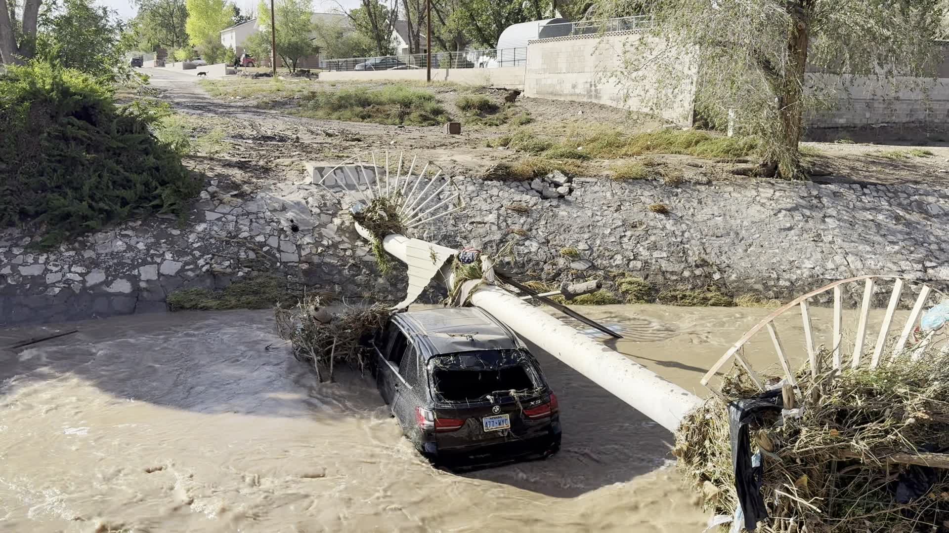 Footage of flood waters in Roswell on October 20, 2024 – KRQE NEWS 13 ...