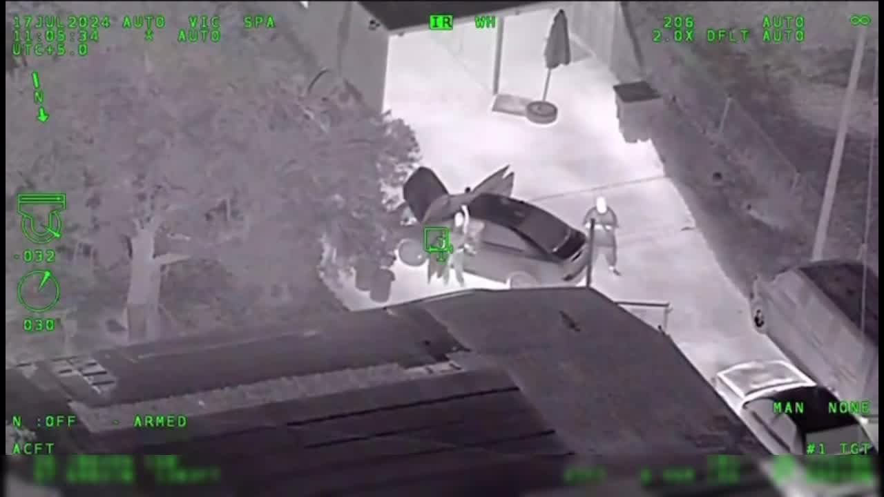 DPS video shows man shining laser at helicopter – KVEO-TV